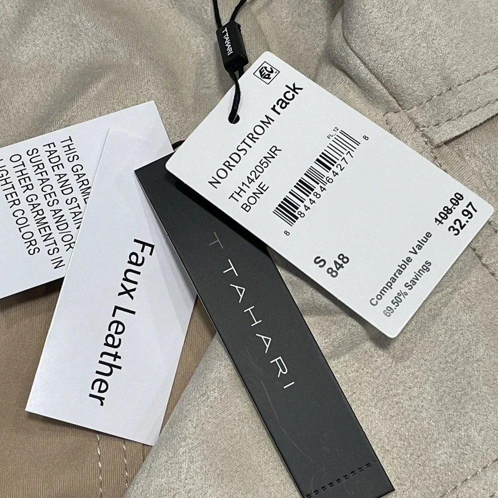 Tahari | Jackets & Coats | Tahari Womens Sp Faux Leather Suede Bone ...